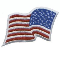 US Flag- White (Waving) Reverse